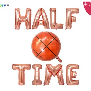 Half Birthday Party Halftime Balloon Banner | Basketball Half Birthday ...