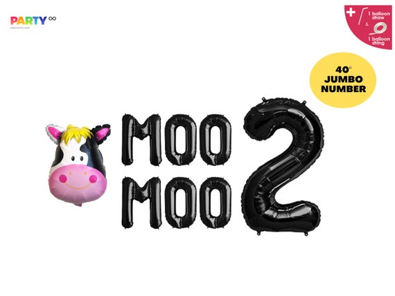 Moo Moo I'm Two 2nd Cow Themed Birthday Decorations | 2nd Farm Cow ...