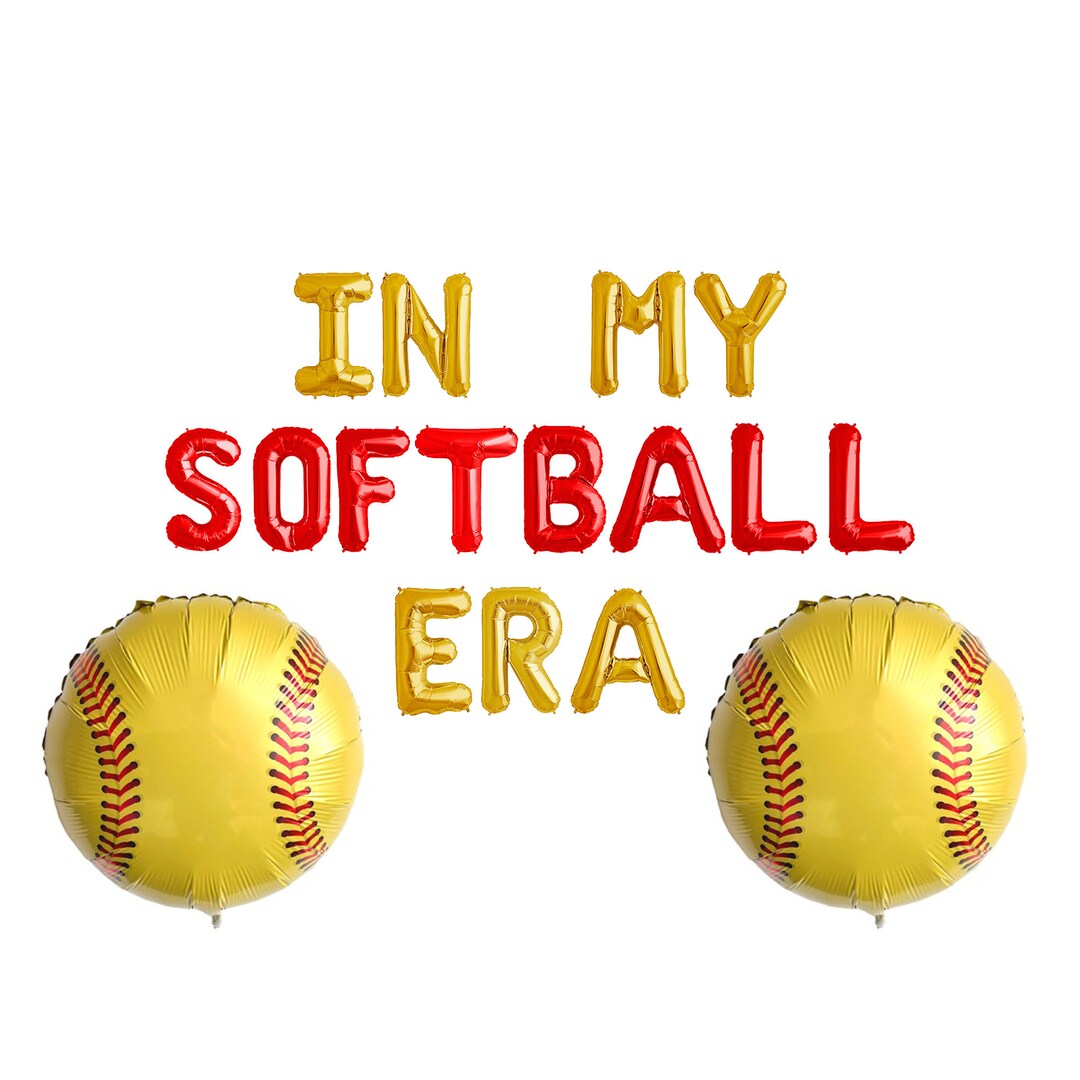In My Softball Era Balloon Banner | Softball Theme Balloon Birthday ...