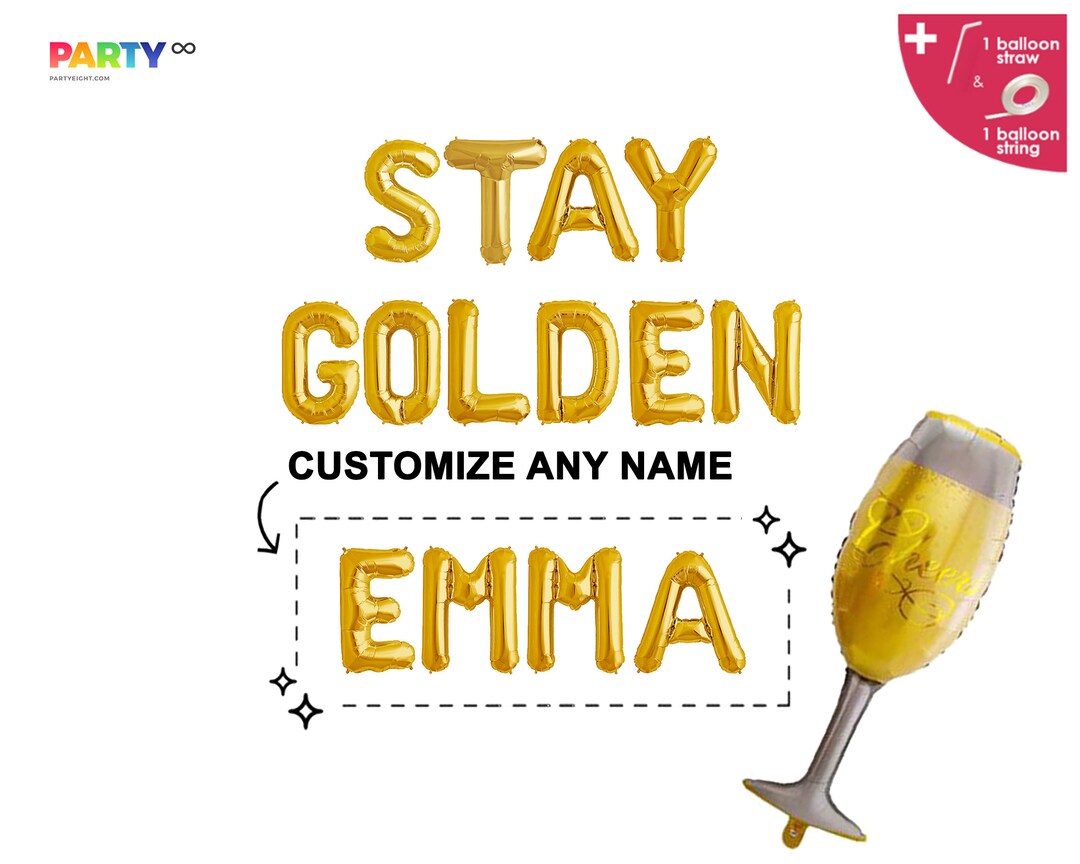 Stay Golden Custom Banner | Golden Girls Party Balloon Decoration ...