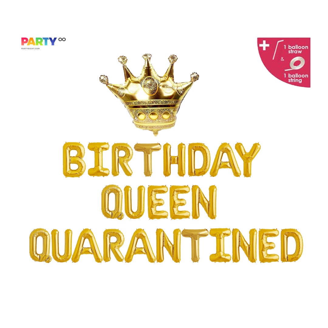Quarantined Birthday Party Decorations Balloons | Quarantine Queen ...