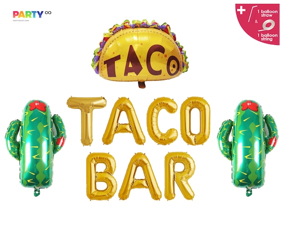 Taco Bar Balloon Banner | Fiesta Balloons Decor | Taco Party ...