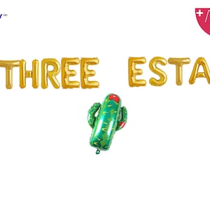 Three Esta Party Balloon Banner Decorations| 3rd Fiesta Theme Party ...