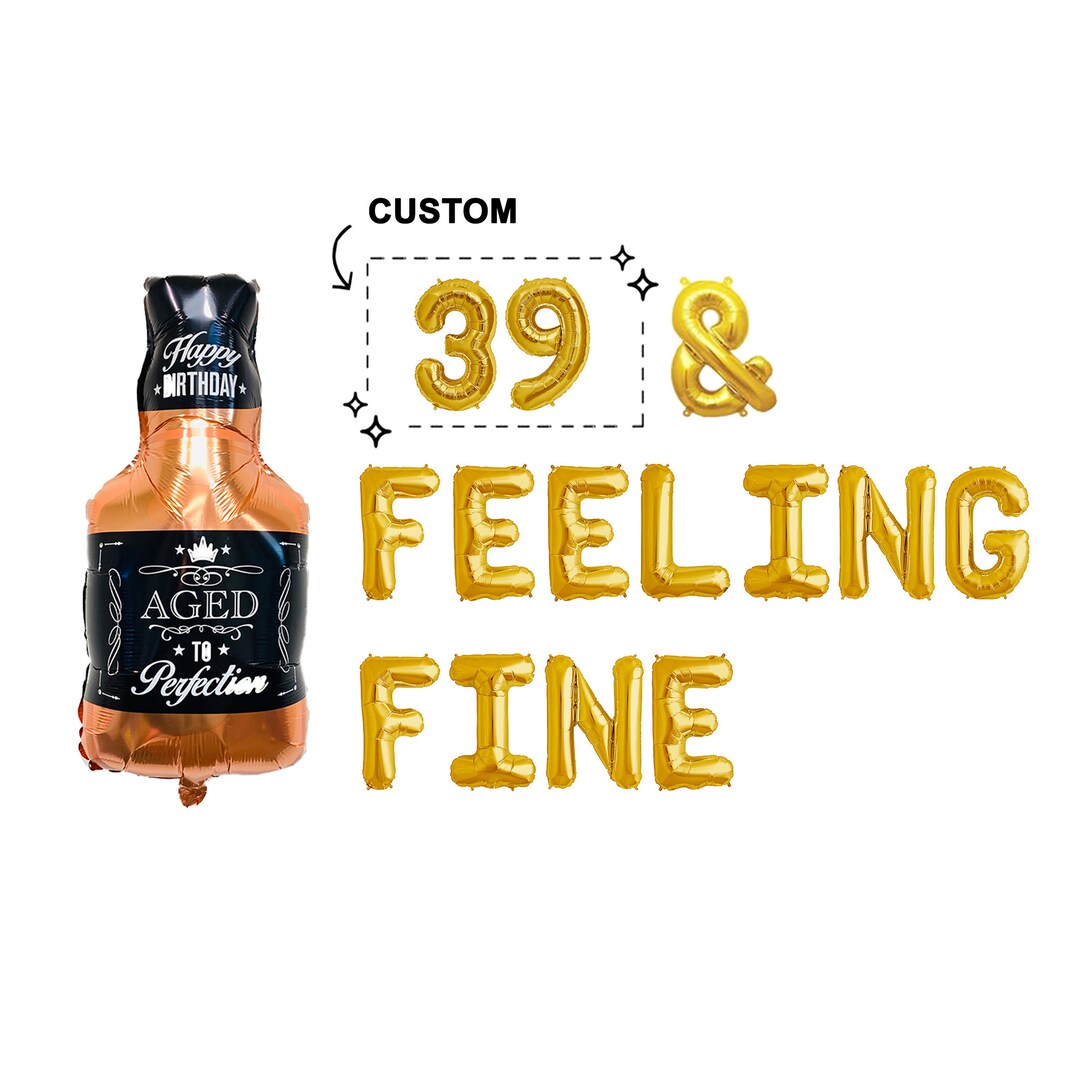 Custom Feeling Fine Banner | 39th Birthday 29th Birthday Decorations ...