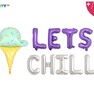 Lets Chill Balloon Banner | Ice Cream Balloon | Winter Party ...