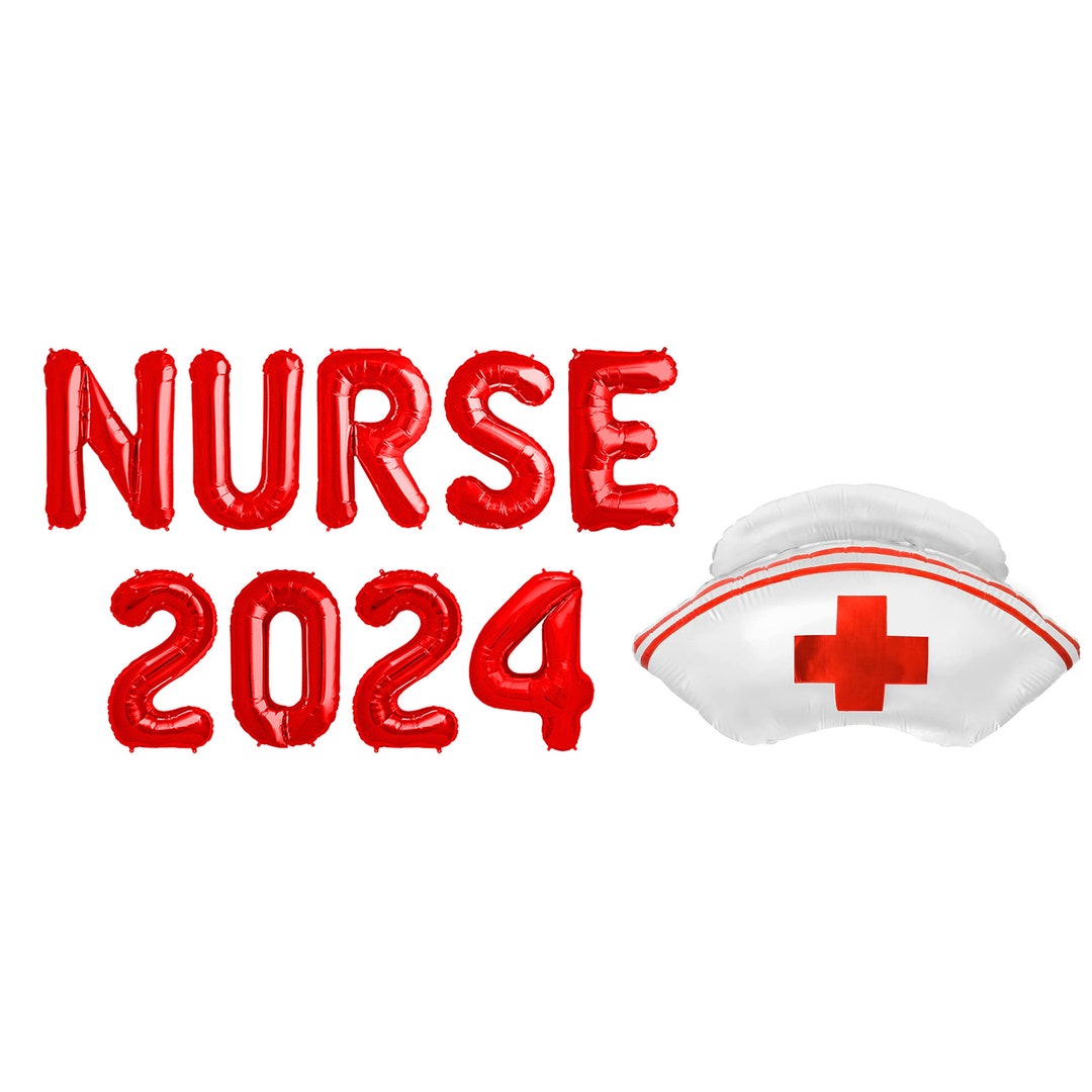 Nurse 2024 Balloon Banner Nurse Graduation Party Decorations Registered ...
