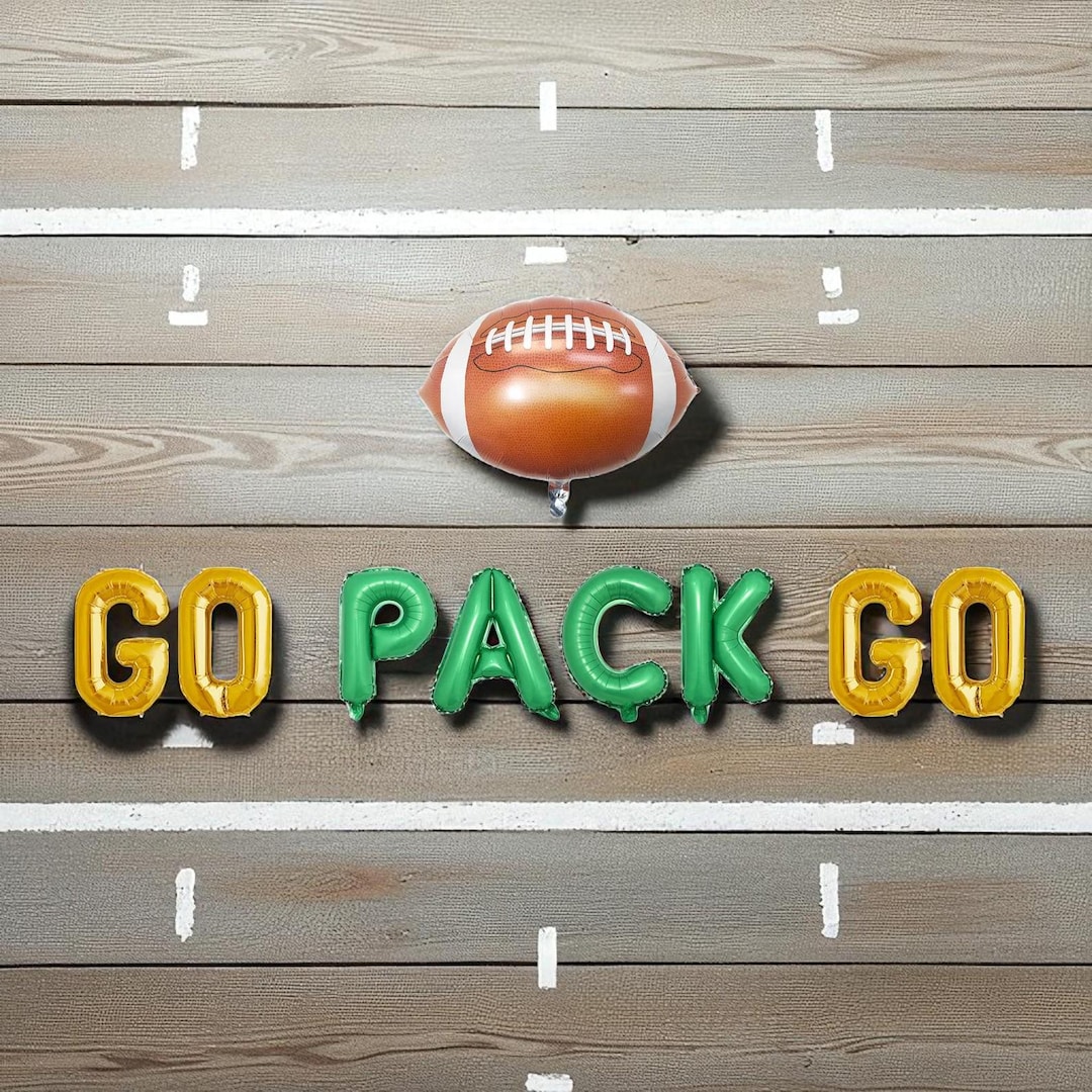 Go Pack Go Balloon Banner: Super Football Game Day Tailgate Sports ...