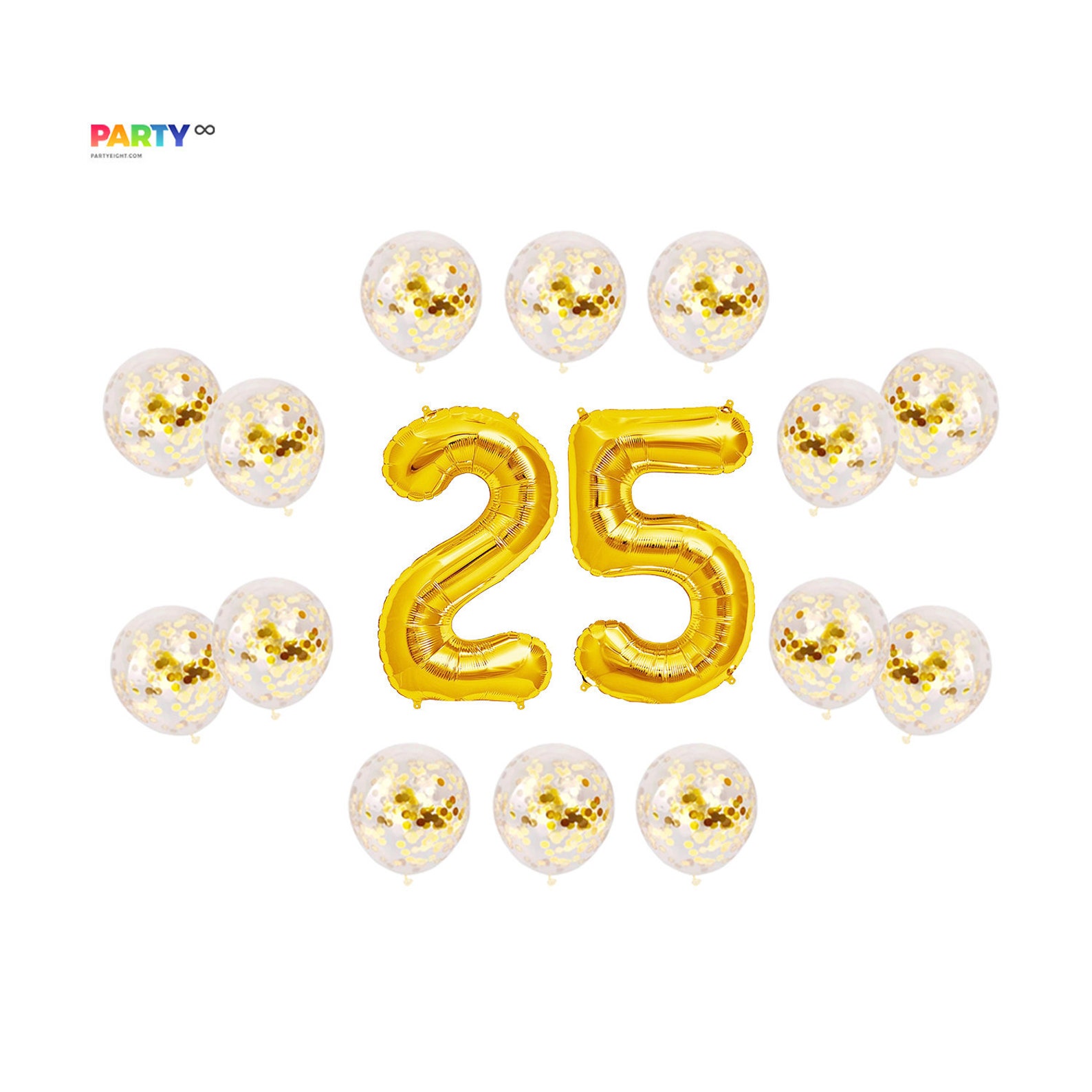 Gold Confetti 25th Birthday Balloon Decoration Set Birthday | Etsy