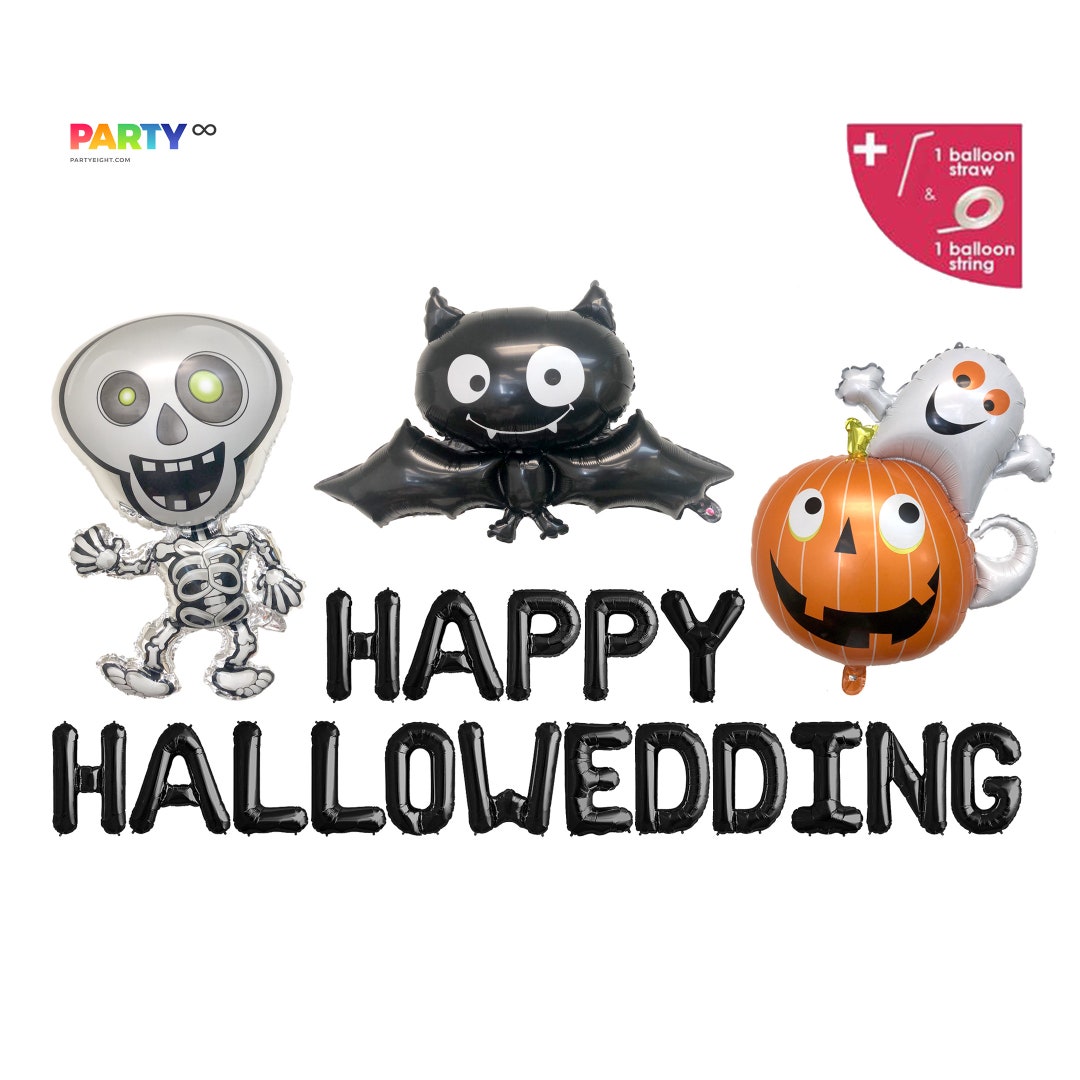 Happy Hallowedding Balloon Banner | Halloween Themed Wedding ...