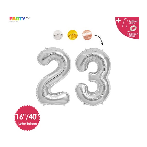 23 Party Balloons for 23th Birthday or Anniversary | Giant 23 balloons ...
