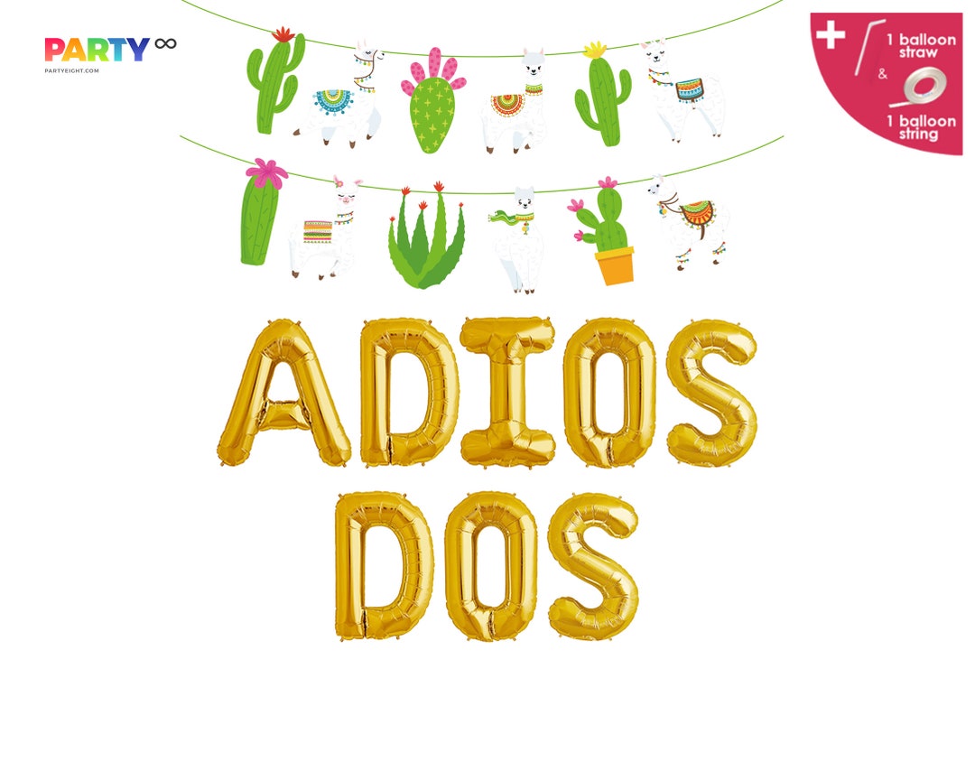 Adios Dos Balloon Banner | 3rd Birthday Decoration Balloons | Mexico ...