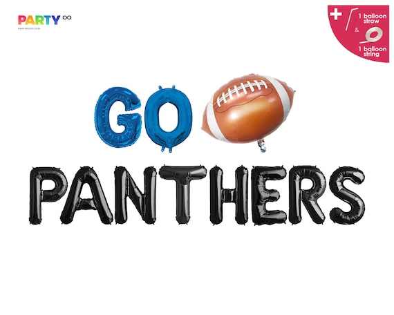 Go Panthers Balloon Banner | Superbowl Party Decor | Carolina Panthers ...