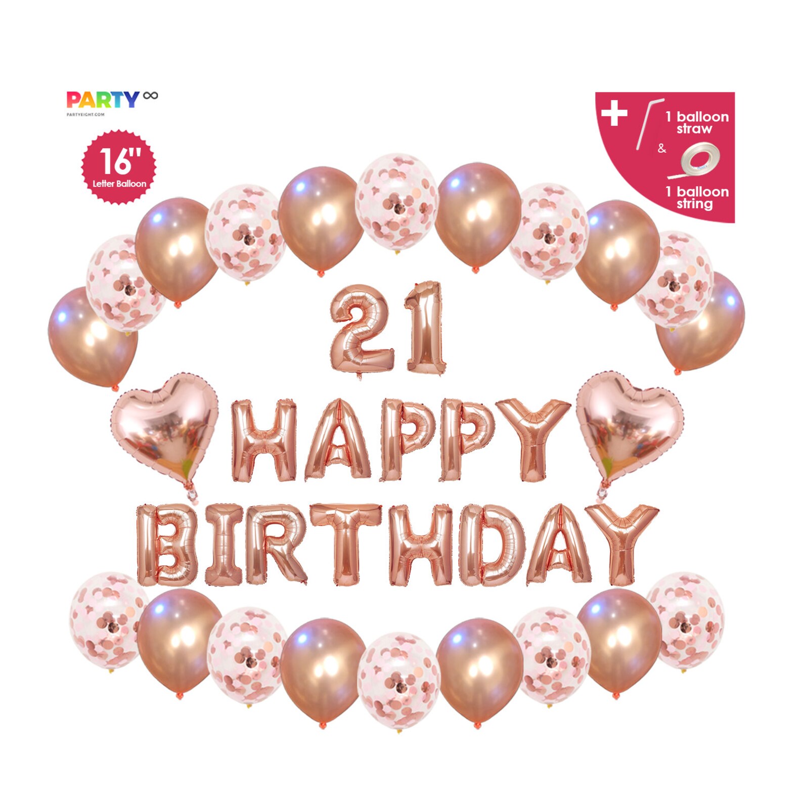 Rose Gold 21st Birthday Balloon Decoration Set 21st Birthday - Etsy