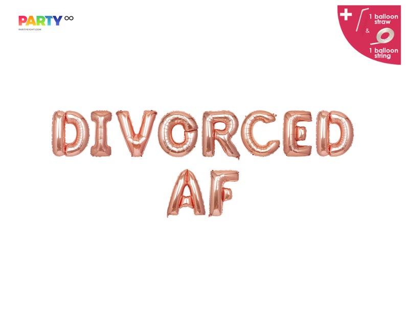 Divorced AF Balloon Banner | Divorce Party Banner Breakup Party Sign ...