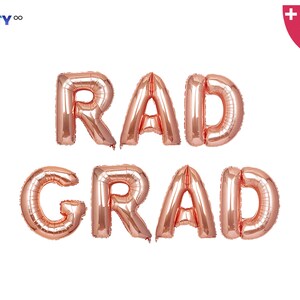 RAD GRAD Balloons Banner | Graduation Balloons | Prom Balloon Banner ...