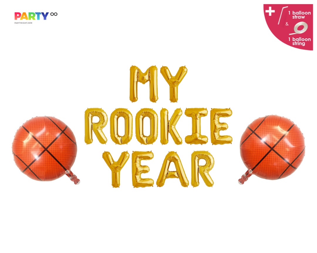 My Rookie Year Banner | Basketball NBA THEME 1st Birthday Balloon ...
