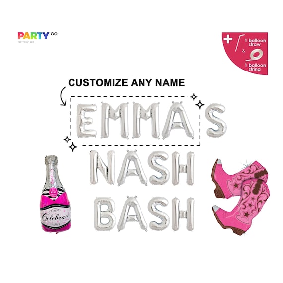 Nash Bash Bachelorette Party Decor Balloon Banner | Customize ...
