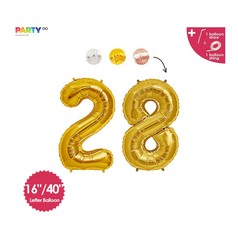 28 Party Balloons for 28th Birthday or Anniversary Number 28 - Etsy