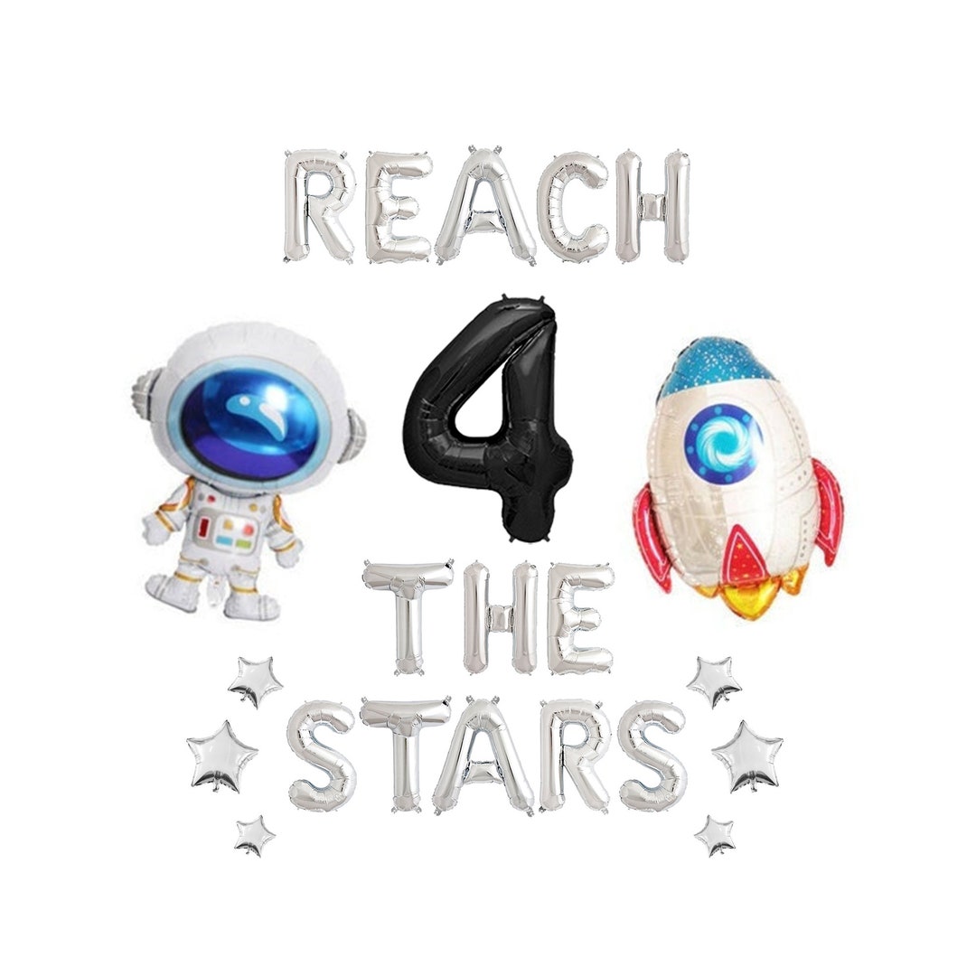 Reach 4 the Stars Banner 4th Space Themed F1 Theme Birthday Party ...