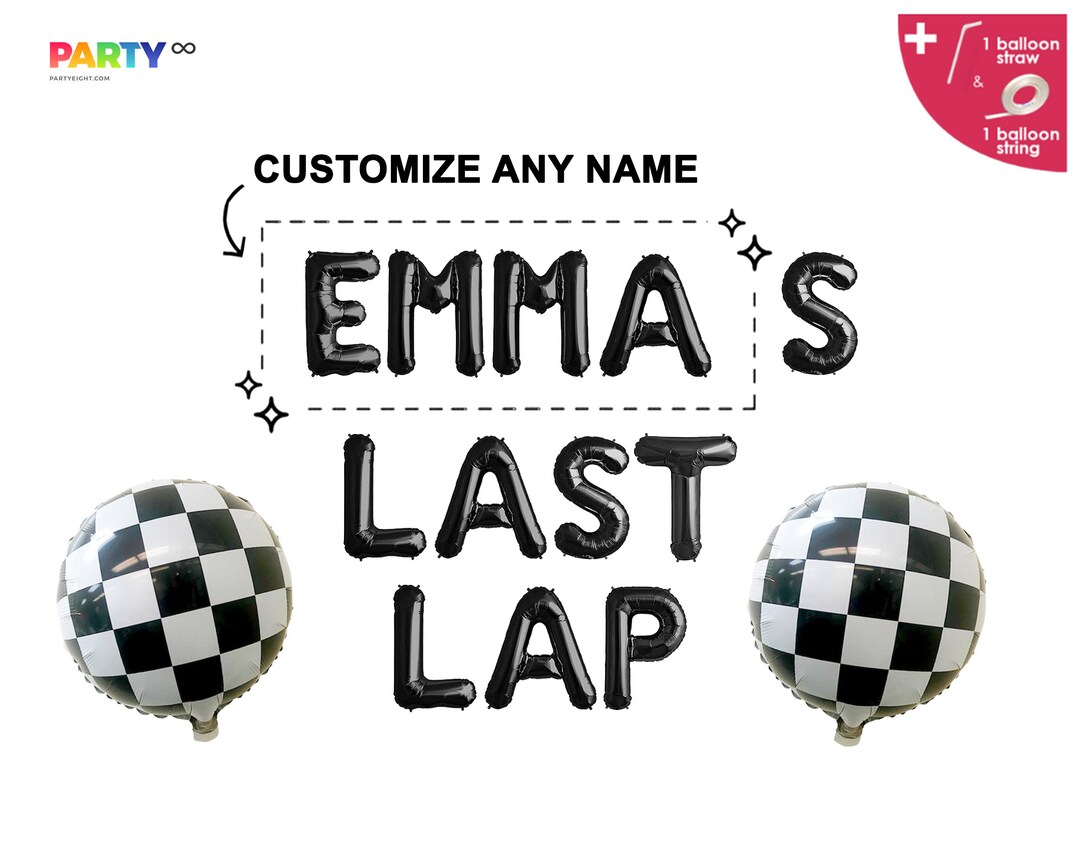 Custom "last Lap" Bachelorette Balloon Banner: Racing Theme Party Decor ...