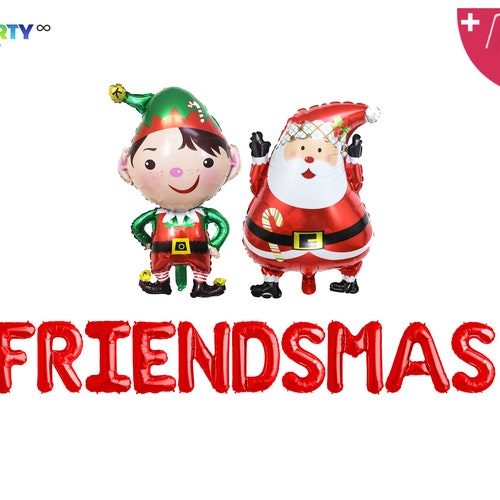 Merry Friendsmas Balloons Christmas Balloon Banner Christmas - Etsy