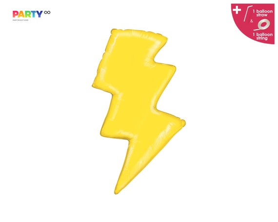 Foil Shape Lightning Bolt Balloon 36" | Giant Lightning Mylar Balloon ...
