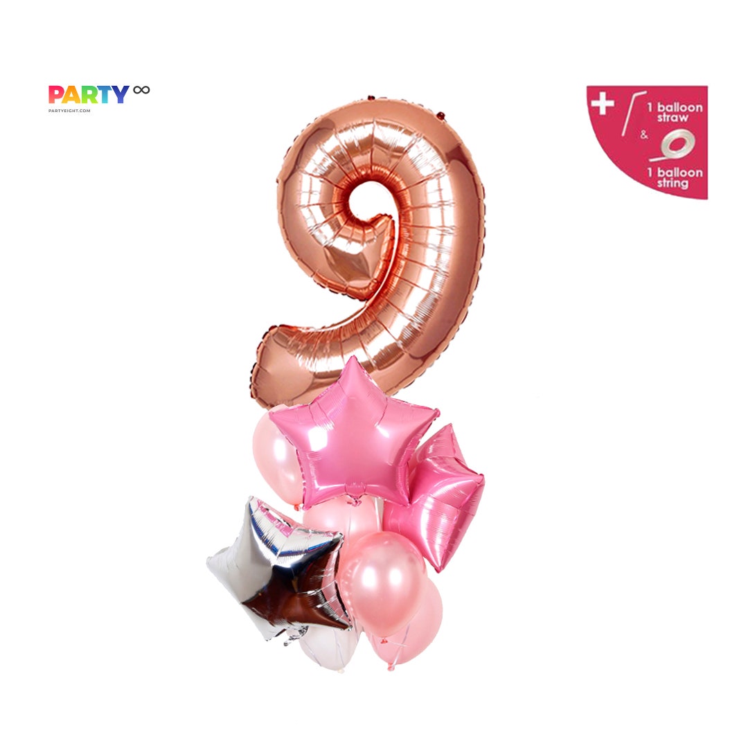 9th Birthday Balloon Bouquet | 9th Birthday Girl Party Girl Decorations ...
