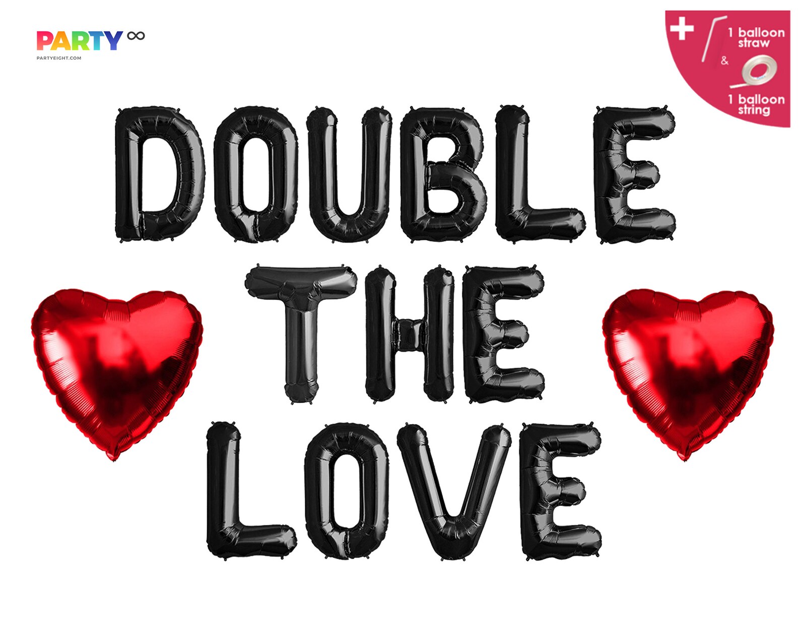 Twin Baby Shower Balloon Banner Double the Love Sign Baby | Etsy