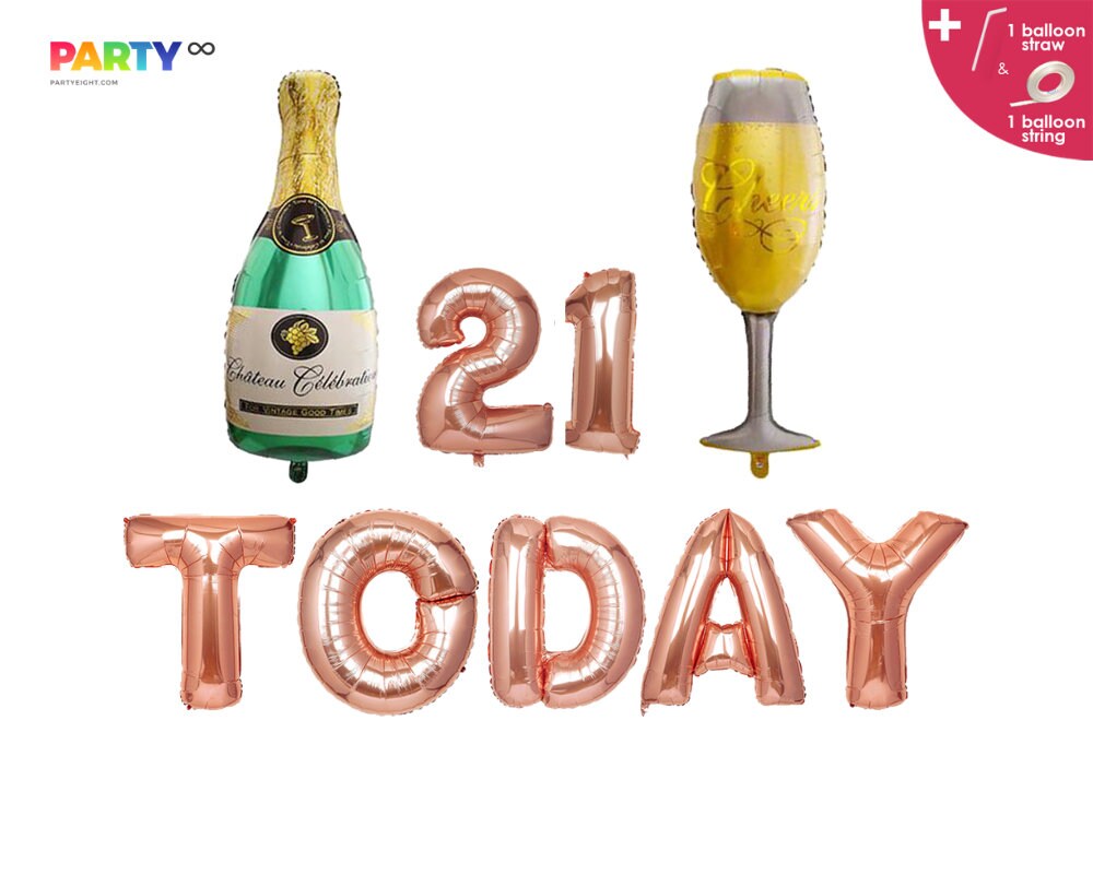 21 TODAY Balloon Banner 21st Birthday Party Decor 21st - Etsy