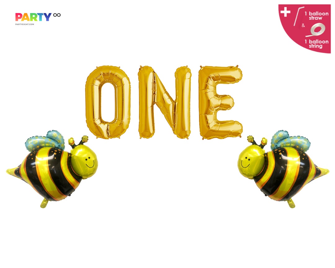 One Banner Balloon | Happy 1st Bee Day Banner | First Bee Day Birthday ...