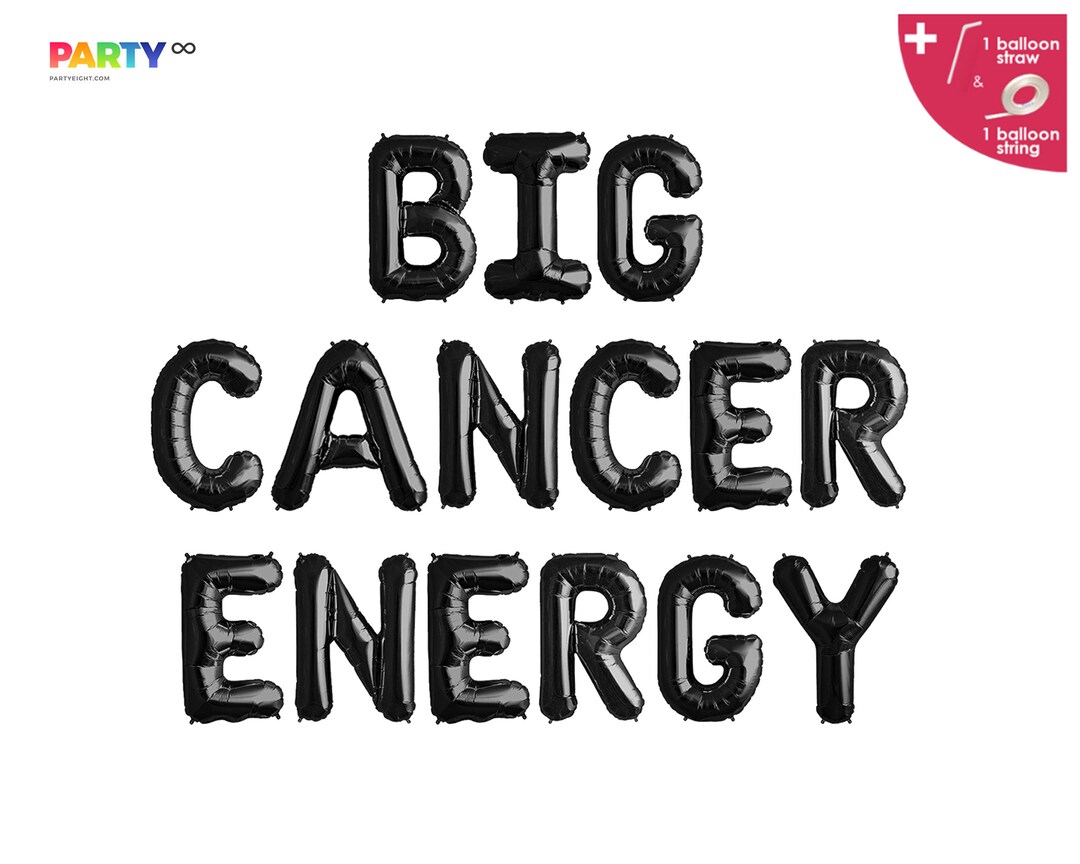 Big Cancer Energy Balloon Banner | 21st Zodiac Birthday Decorations ...