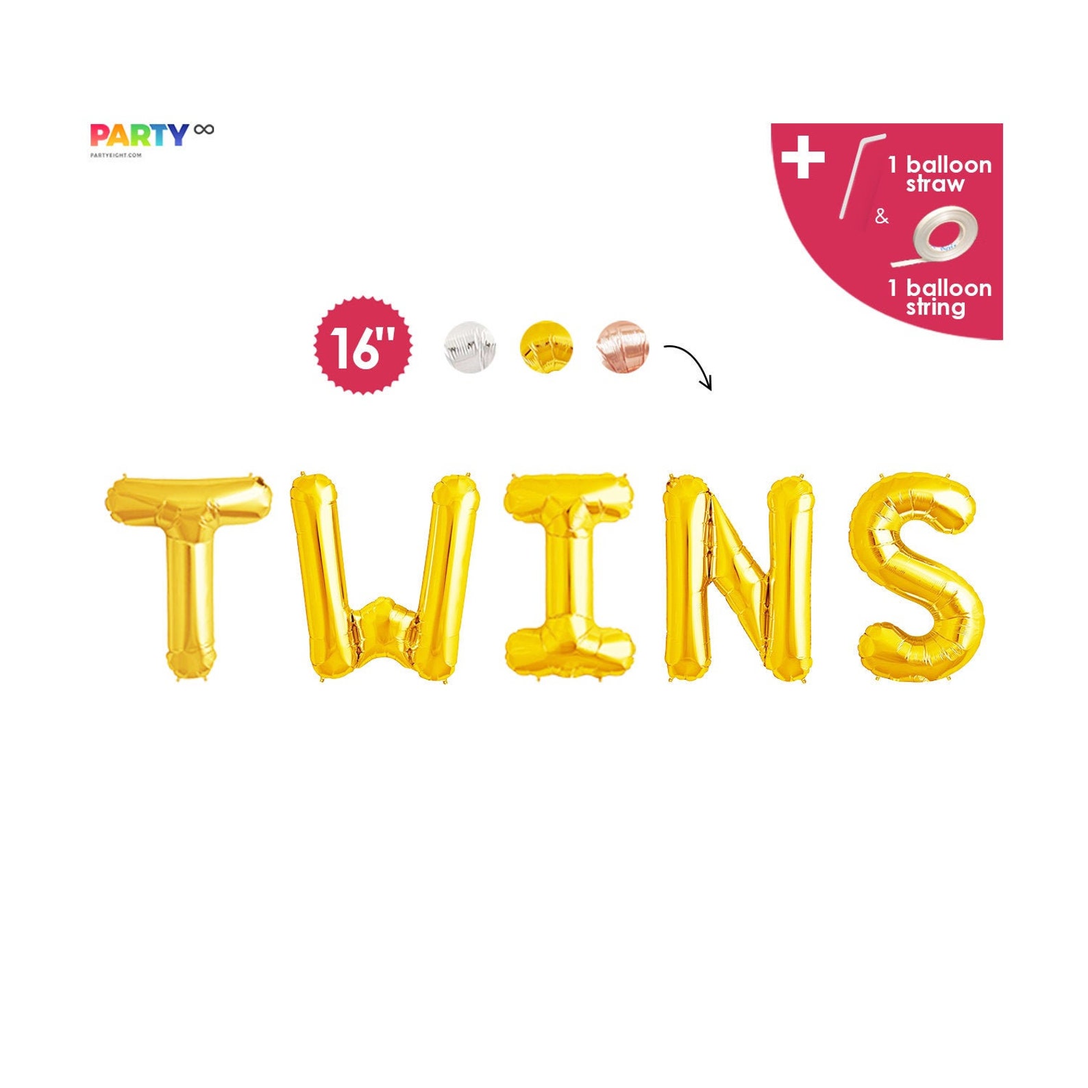 TWINS Letter Balloons Air Fill Only Twins Balloon Banner - Etsy