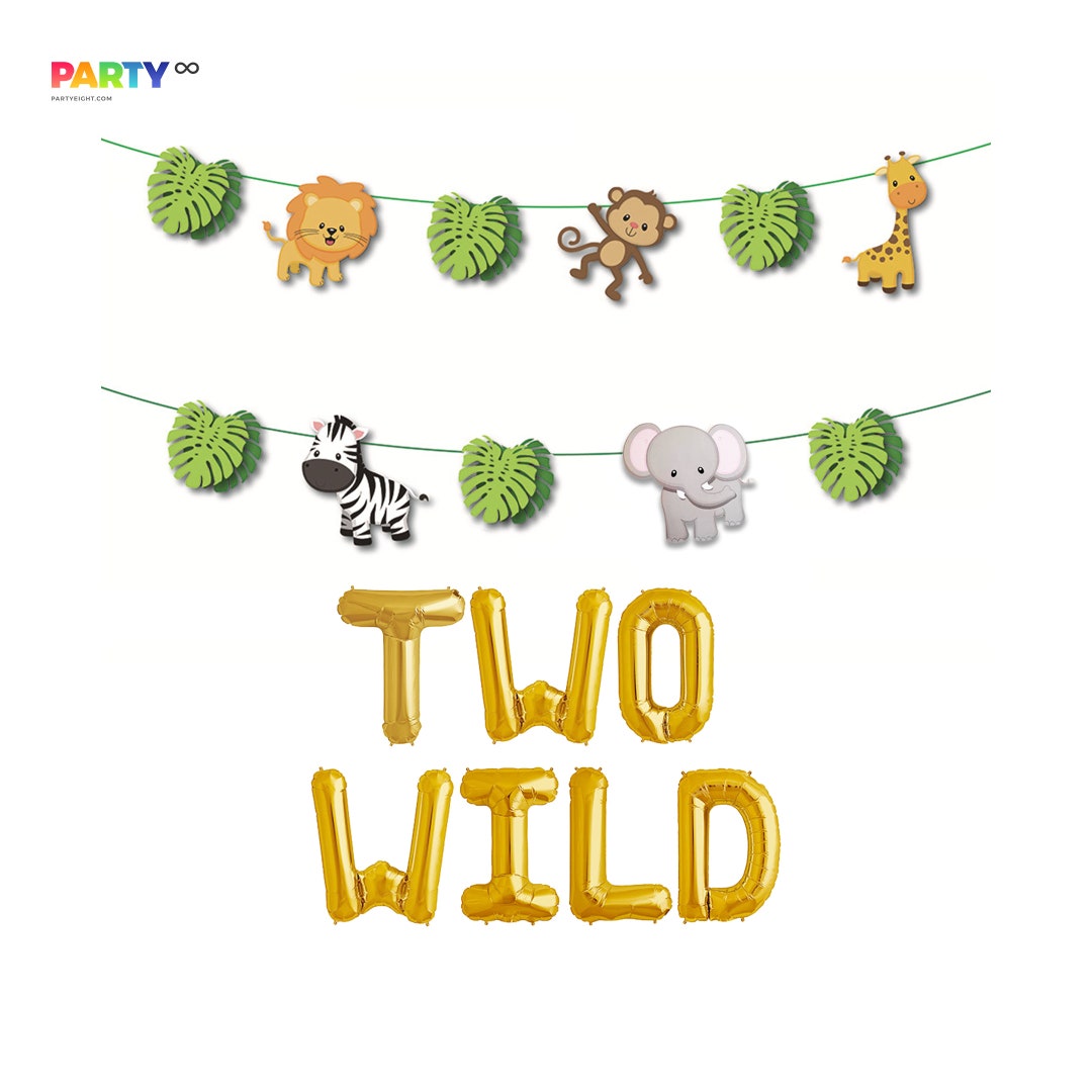 Two Wild 2nd Birthday Banner | 2nd Birthday Decorations Party | Two ...