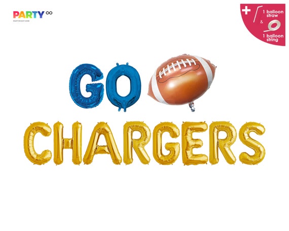 Go Chargers Balloon Banner | Superbowl Party Decor | Los Angeles ...