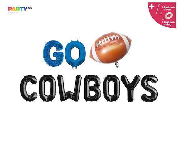 Go Cowboys Balloon Banner | Superbowl Party Decor | Dallas Cowboys Fans ...