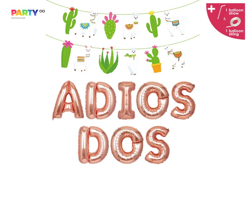 Adios Dos Balloon Banner | 3rd Birthday Decoration Balloons | Mexico ...