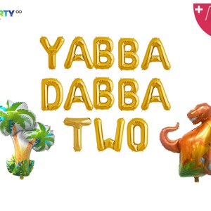 Yabba Dabba Two 2nd Birthday Decorations Banner | Flinstones Themed 2nd ...