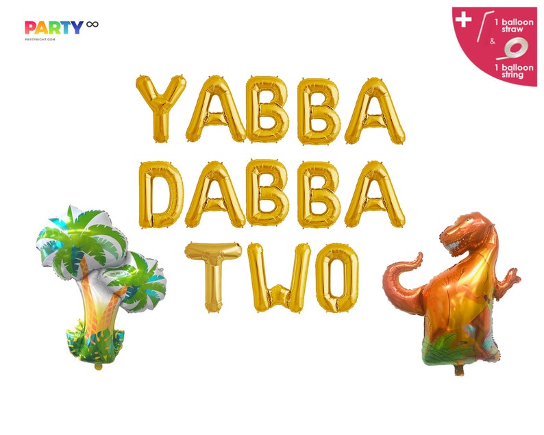 Yabba Dabba Two 2nd Birthday Decorations Banner Flinstones - Etsy