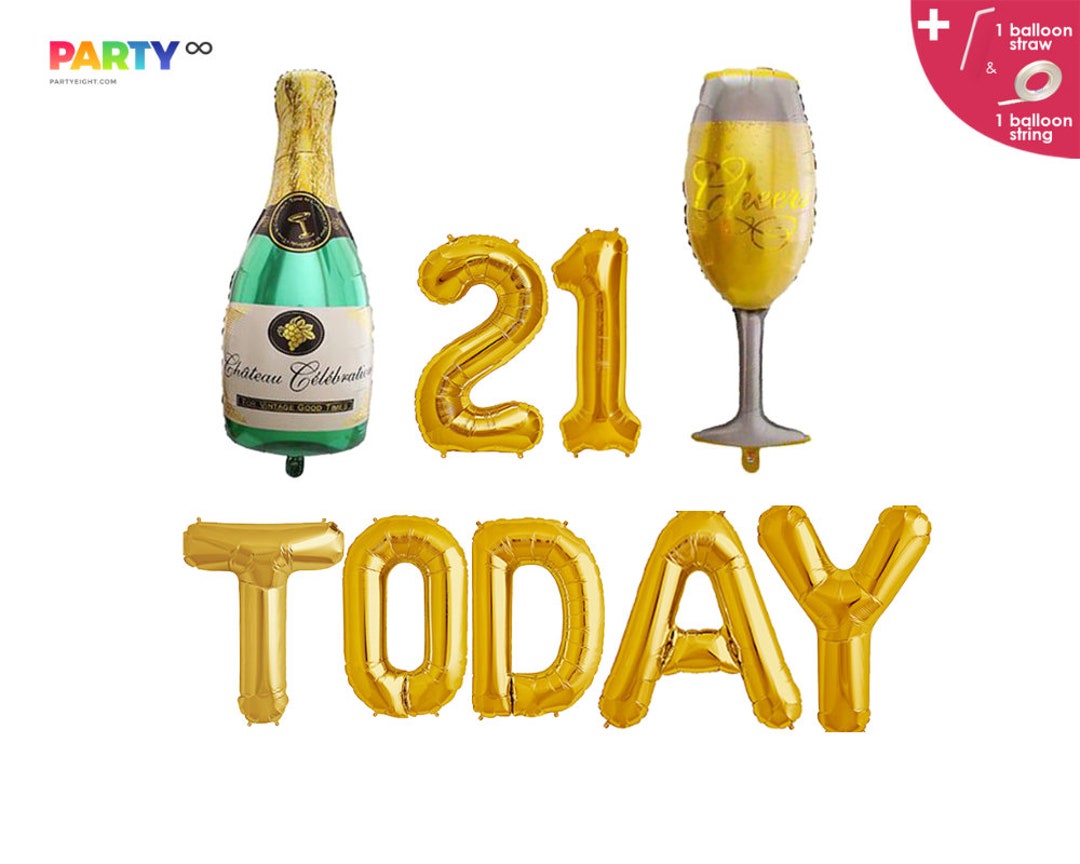 21 TODAY Balloon Banner | 21st Birthday Party Decor | 21st Birthday ...