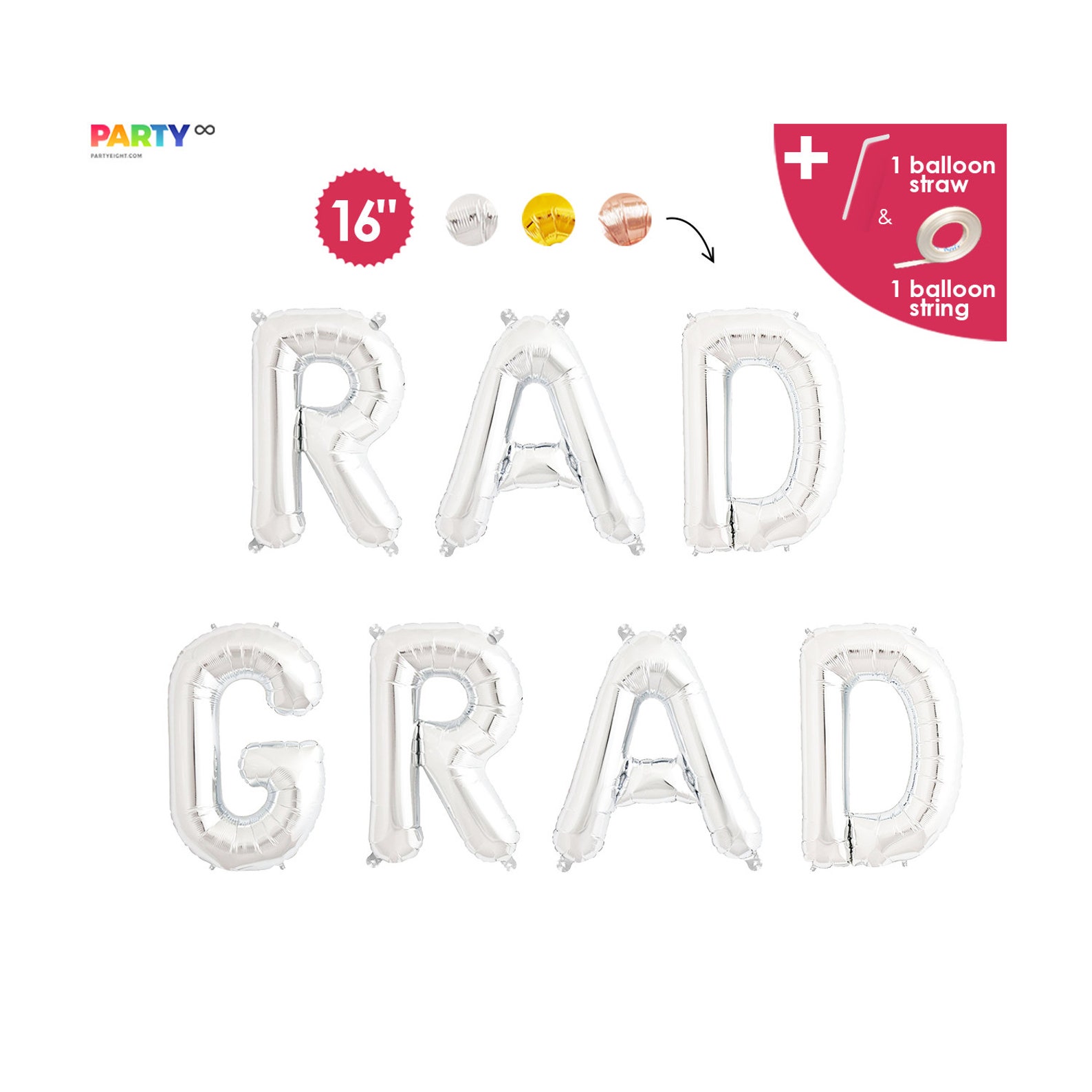 RAD GRAD Balloons Banner Graduation Balloons Prom Balloon - Etsy