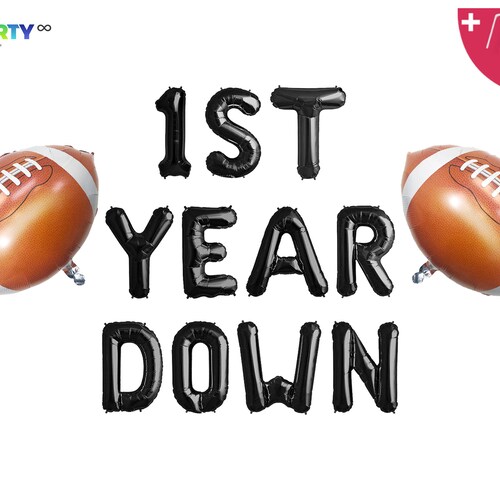 First Year Down Banner Printable Football Birthday Pennant - Etsy