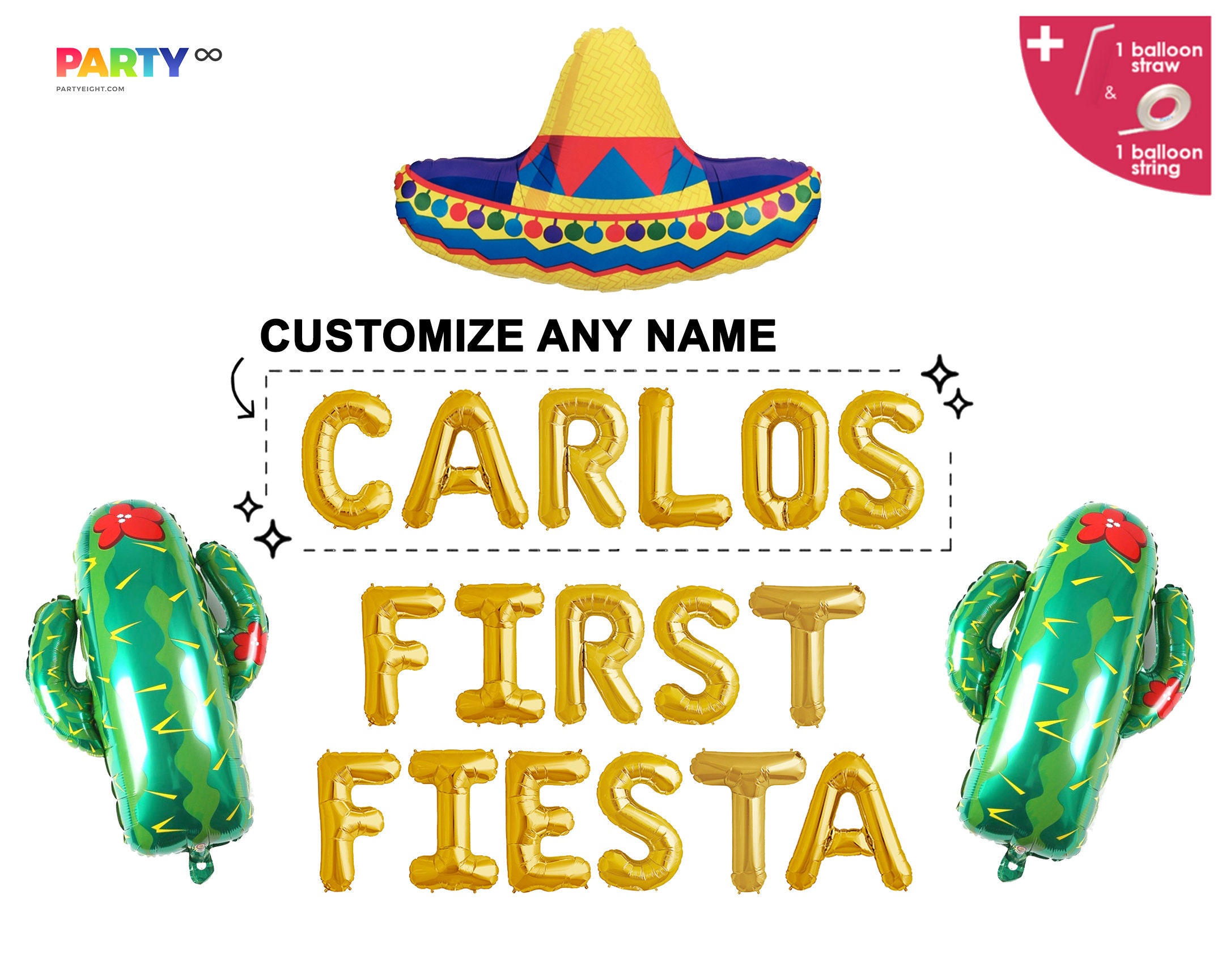 First Fiesta Balloon Banner Decorations Fiesta First | Etsy
