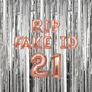 RIP Fake ID Balloon Set Banner | 21st Birthday Party Balloon Decoration ...