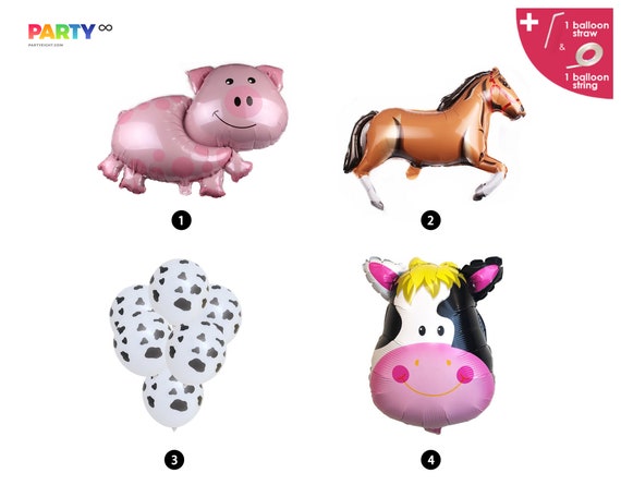 Farm Animal Party Decorations Balloons Farm Party - Etsy