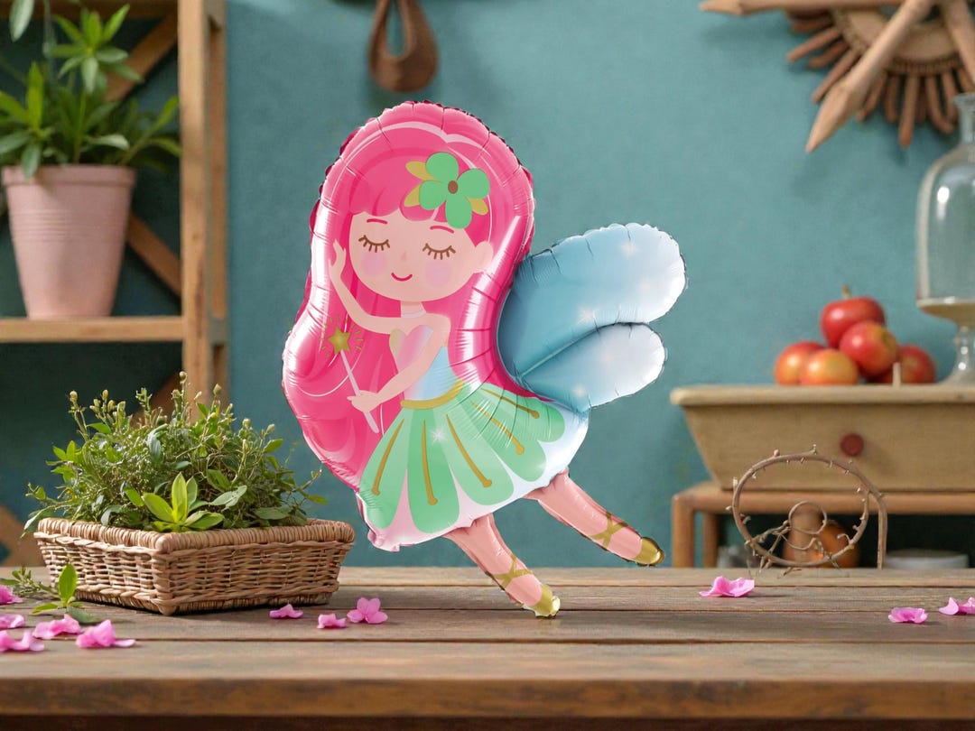 Fairy Princess Mylar Balloon: Floral Kids Birthday Party Decor - Etsy