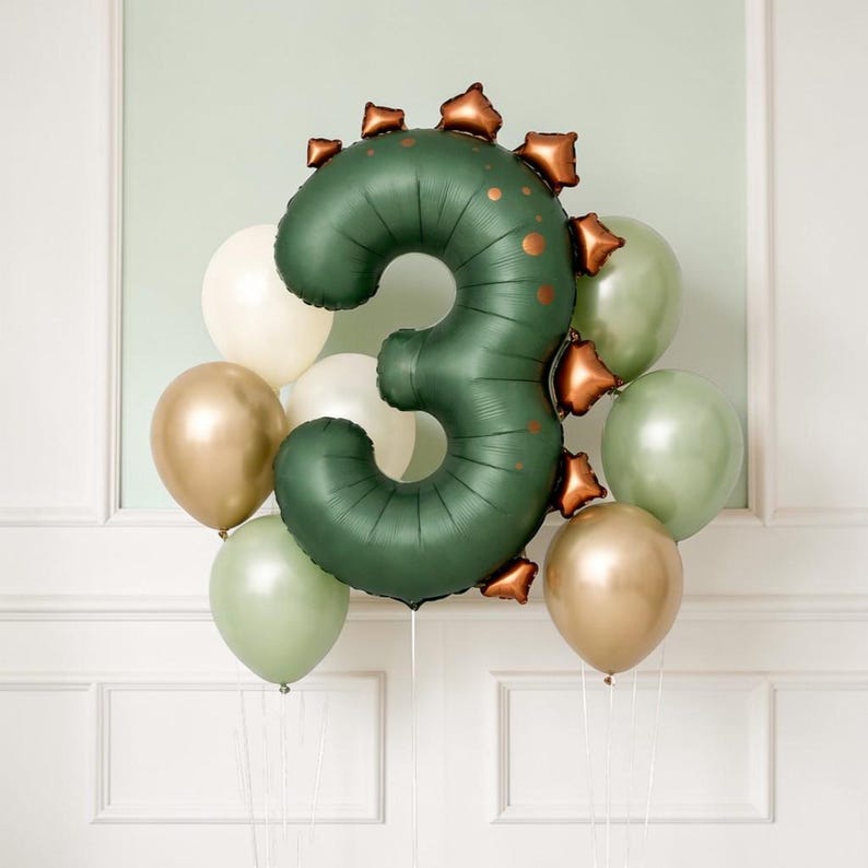 Jurassic Dinosaur 36'' Number Balloon: Kids' 1st Birthday Party Decor ...