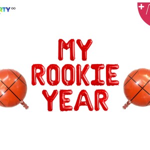 My Rookie Year Banner | Basketball NBA THEME 1st Birthday Balloon ...