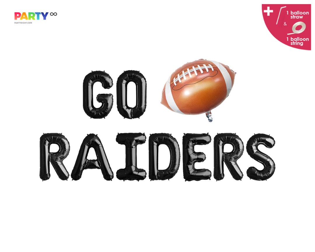 Go Raiders Balloon Banner | Superbowl Party Decor | Las Vegas Raiders ...