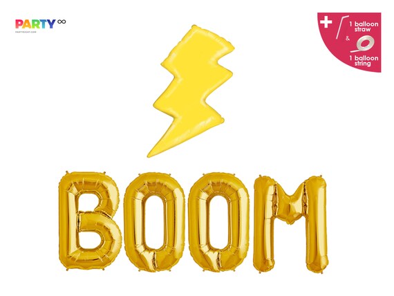 Superhero Party Decorations Balloon Banner | Boom Pow Wow POW Superhero ...