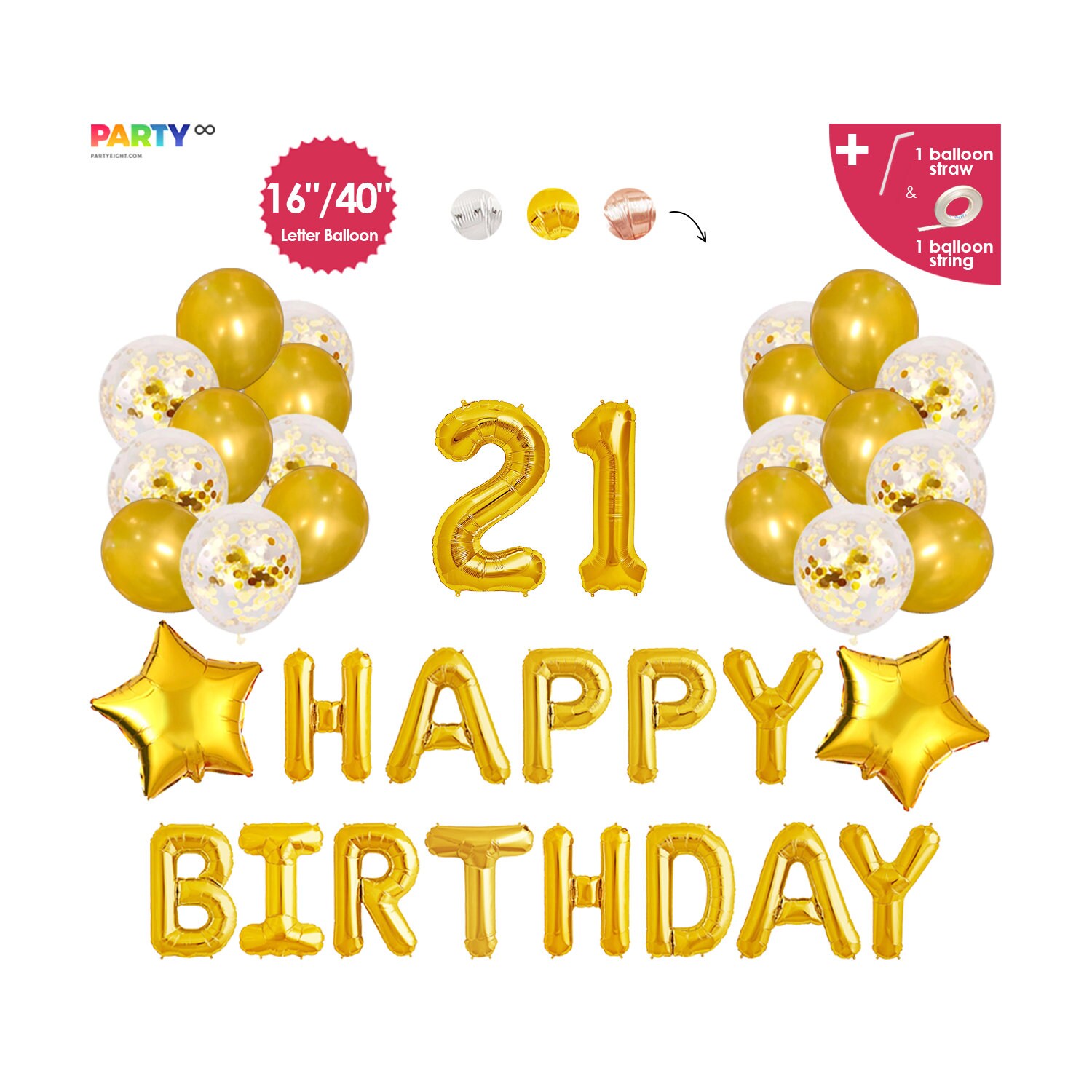 Rose Gold 21st Birthday Balloon Decoration Set 21st Birthday | Etsy